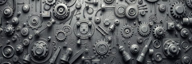 Industrial Mechanical Pattern Design Elements Technical Aesthetic ...