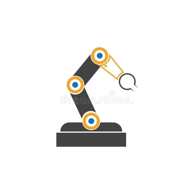 Industrial Mechanical Robot Arm Vector Icons Stock Vector ...