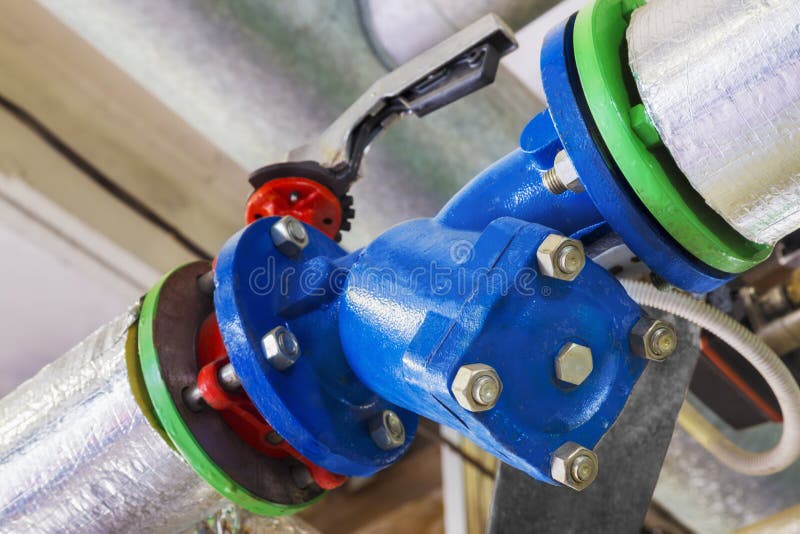 Industrial Mechanical Water Filter with Valve Stock Photo - Image of ...