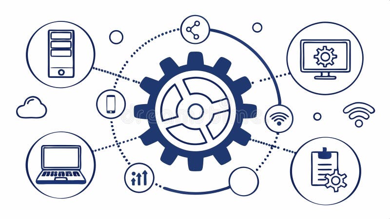 Industrial Mechanics and Engineering with Gear and Cogs Vector Design ...