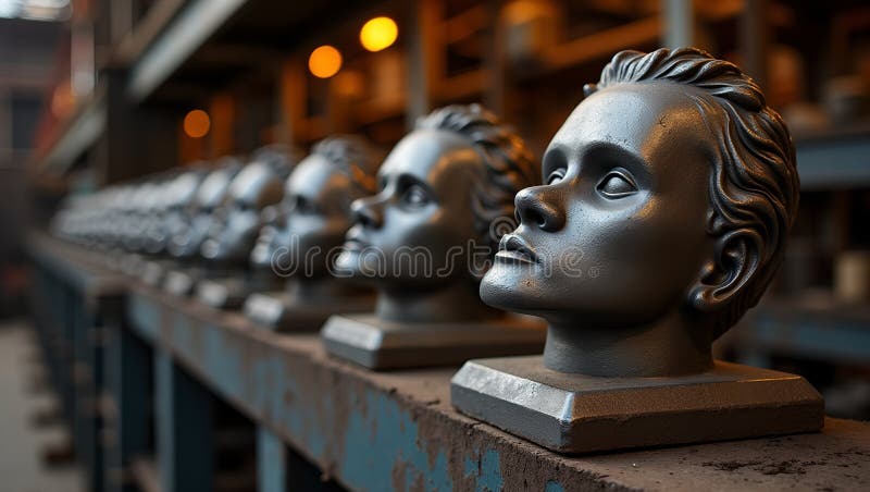 Industrial Metal Casting Process in a Foundry Stock Illustration ...