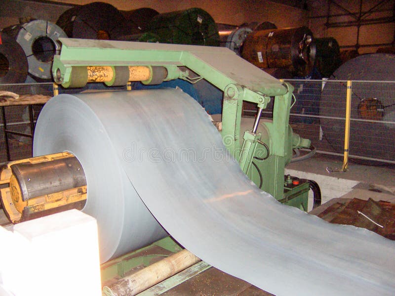 Industrial Metal Coils Cutter Machine Stock Image - Image of concept ...