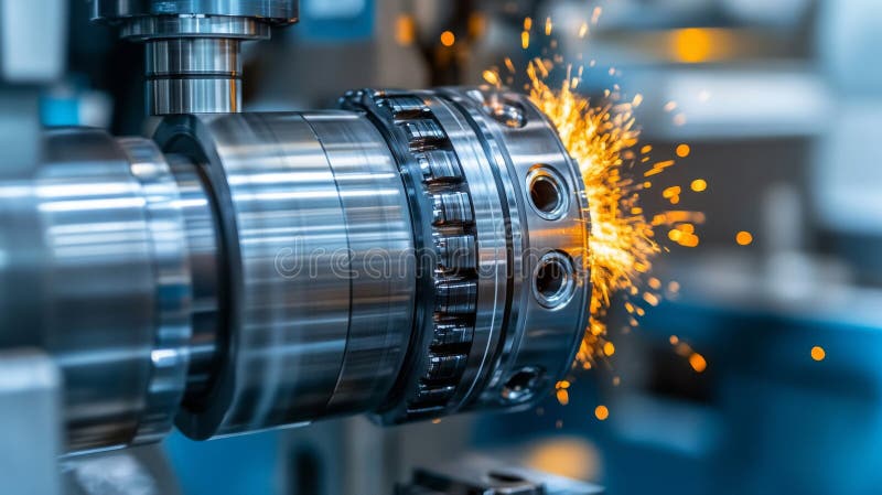 Industrial Metal Component Precision Machining Process Stock ...