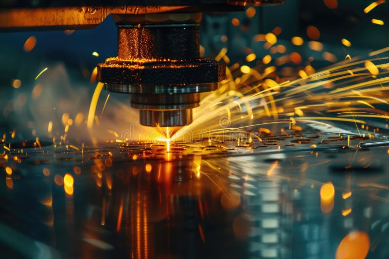 Industrial Metal Cutting Machine in Action, Suitable for Manufacturing ...