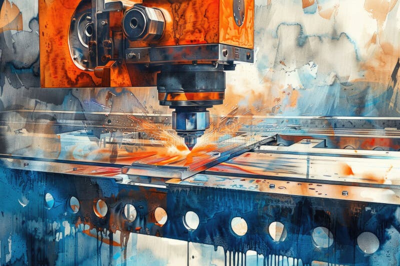 Industrial Metal Cutting Machine in Operation. Suitable for ...