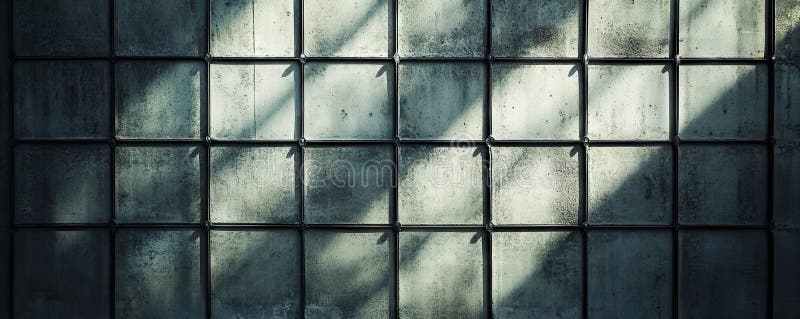 Industrial Metal Grid Texture on Concrete Wall with Dramatic Shadows ...