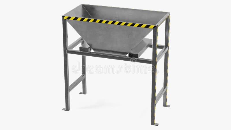 Industrial Metal Hopper with Safety Striped Frame Stock Photo - Image ...
