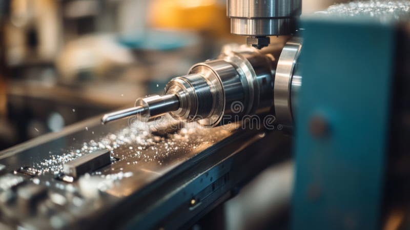 Industrial Metal Lathe Machine Precisely Machining Metal Stock ...