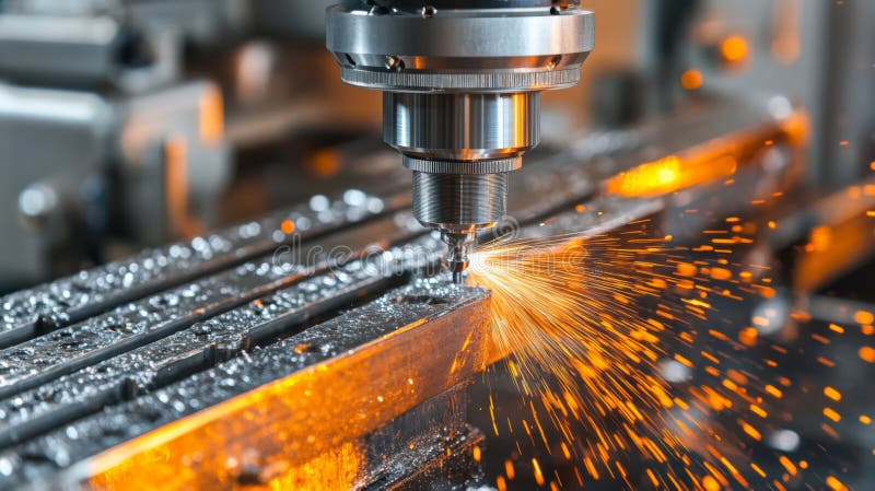 Industrial Metal Milling Machine in Operation Stock Illustration ...