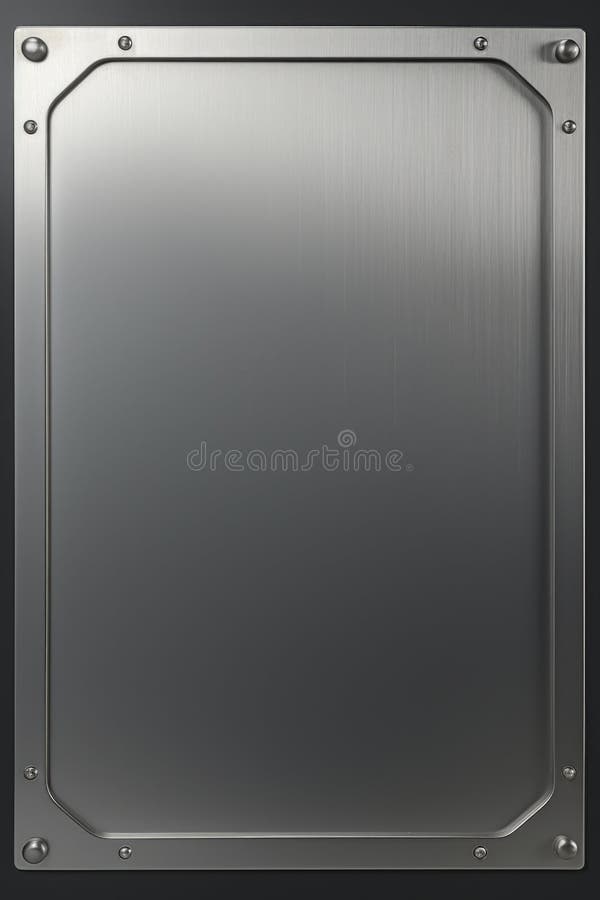 Industrial Metal Plate with Rivets on a Dark Backdrop. Perfect for ...