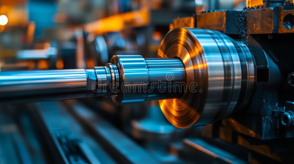 Industrial Metal Rod Precision Machining Process Stock Illustration ...