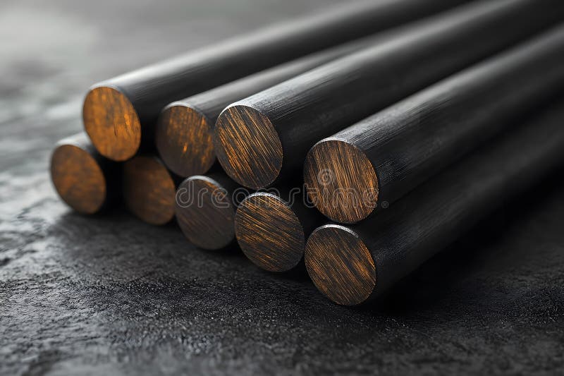 Industrial Metal Rods Stack on Textured Surface for Construction Design ...