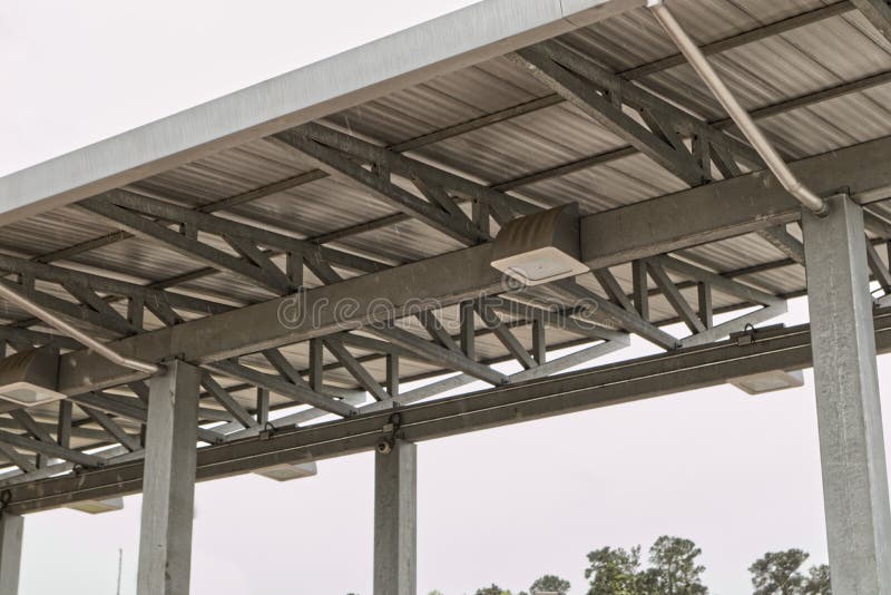 Industrial Metal Structure With Lights And Cameras Stock Photo - Image ...