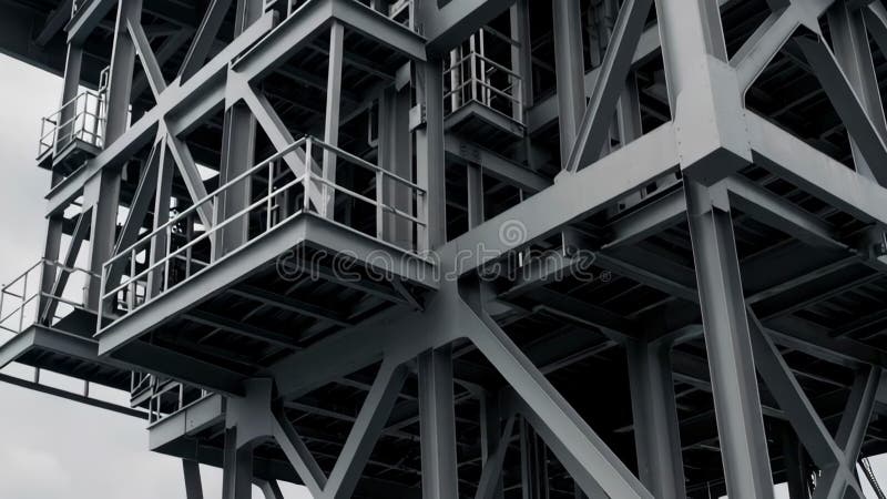 Industrial Metal Structure with Platforms and Walkways Stock Video ...