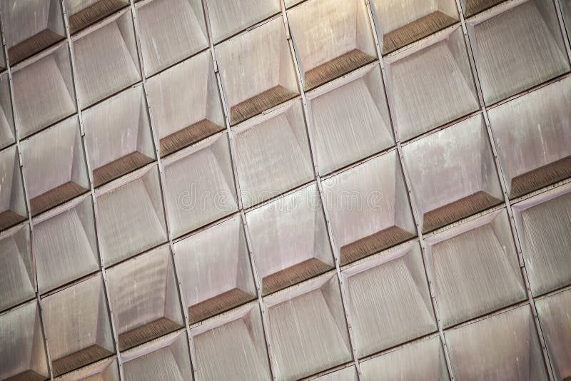 Metal Tiled Relief Panels at the Wall Stock Photo - Image of design ...