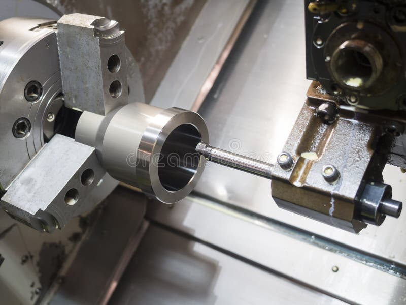 Metal Work Machining Process by Cutting Tool on CNC L Stock Photo ...