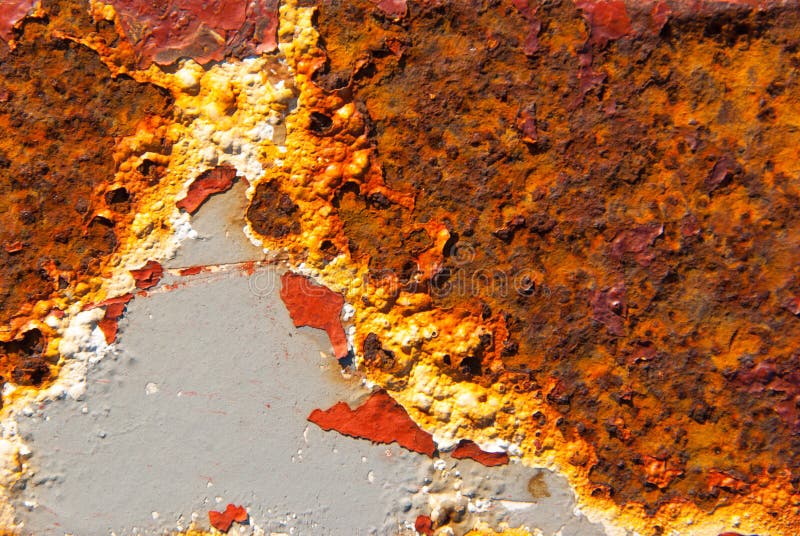 Old Metal Surface Painted Chipped and Rusted Stock Image - Image of ...