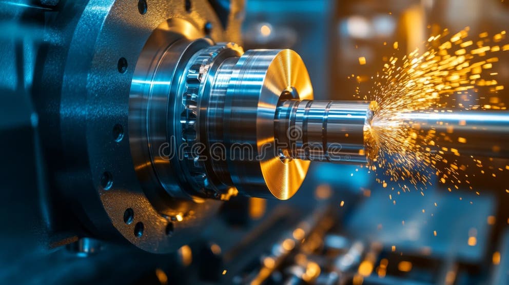 Industrial Metalwork Machine Precision Machining Process Stock ...