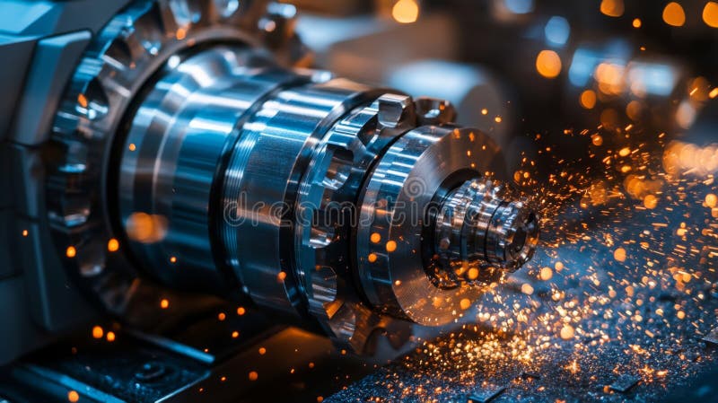 Industrial Metalworking Machine Sparks Fly Stock Illustration ...
