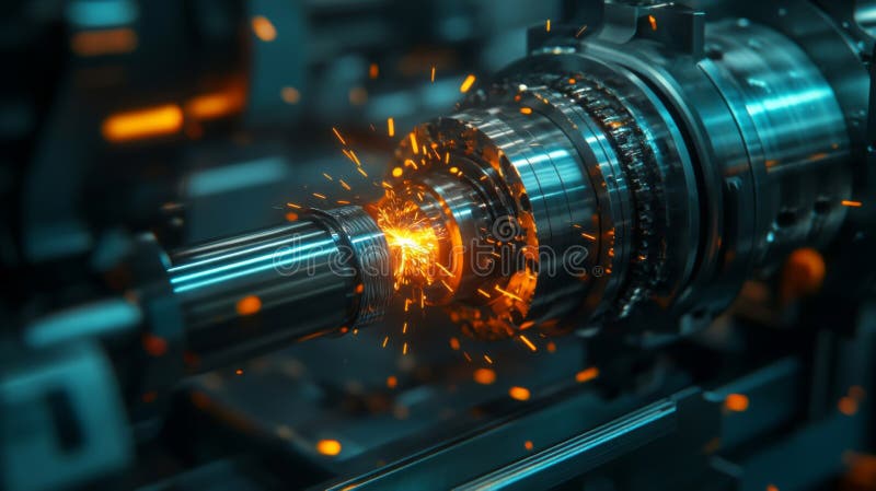Industrial Metalworking Machine Sparks Flying Stock Illustration ...