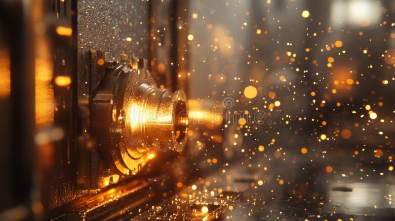 Industrial Metalworking Sparks Flying Machine Stock Illustration ...