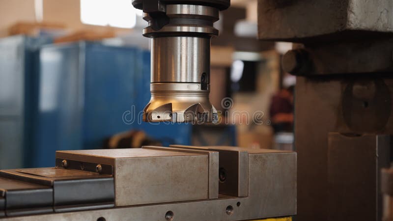 Industrial Milling Machine in Metal Workshop - Close Up Stock Video ...