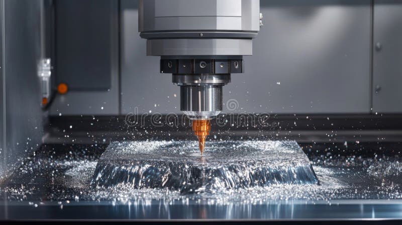 Industrial Milling Machine Precision Metal Cutting Process Stock ...