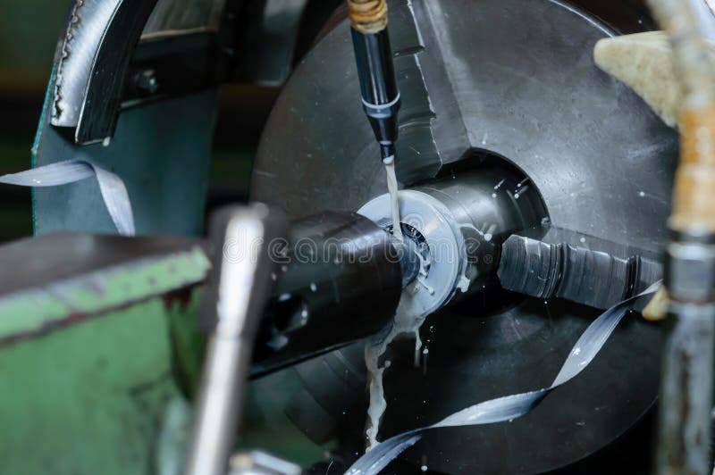 A Industrial Milling Machine in Processed in the Factory Site Stock ...