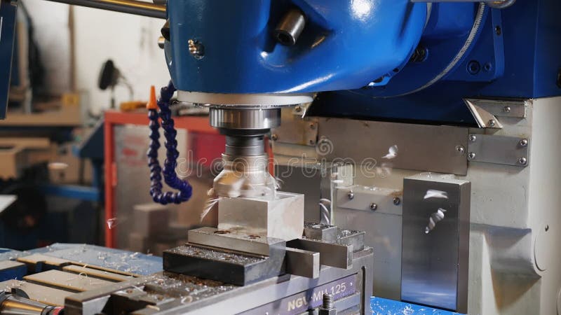 Industrial Milling Machine Working - Slow Motion Stock Video - Video of ...