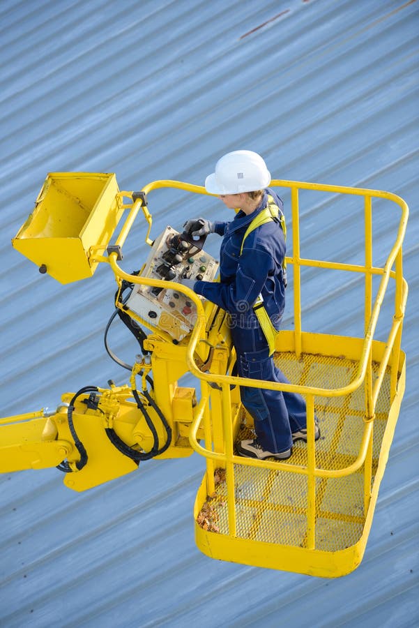 Industrial Millwright at Work Stock Image - Image of safety, helmet ...