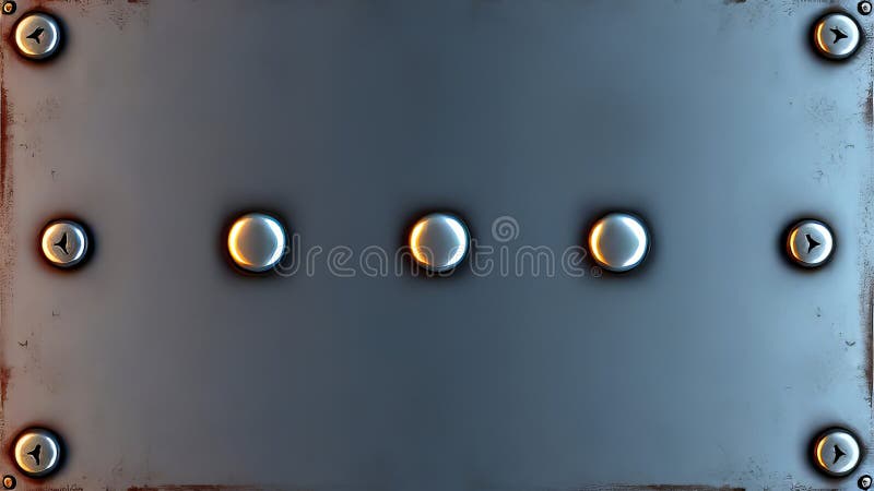 Industrial Minimalist Steel Panel with Rivets Abstract Design Element ...