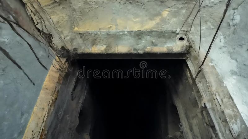 Industrial Mining Elevator Shaft in Underground Tunnel. Concept of ...