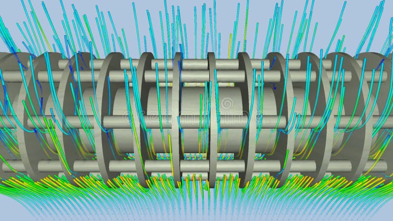 Industrial Mixer Core Airflow Simulation Cfd Simulation Computational Fluid Dynamics Stock