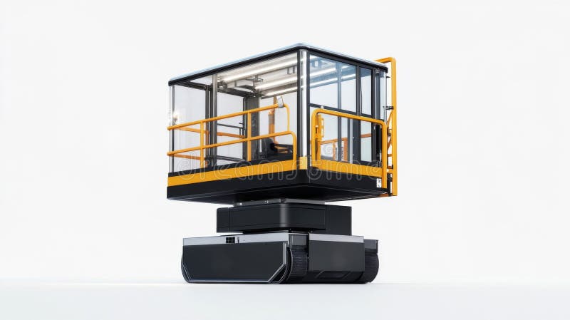 Industrial Mobile Platform with Glass Cabin Stock Illustration ...