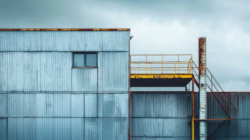 Industrial Modular Structure with Prefabricated Units Under Overcast ...