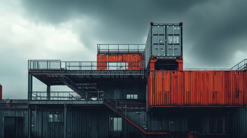 Industrial Modular Structure with Prefabricated Units Under Overcast ...