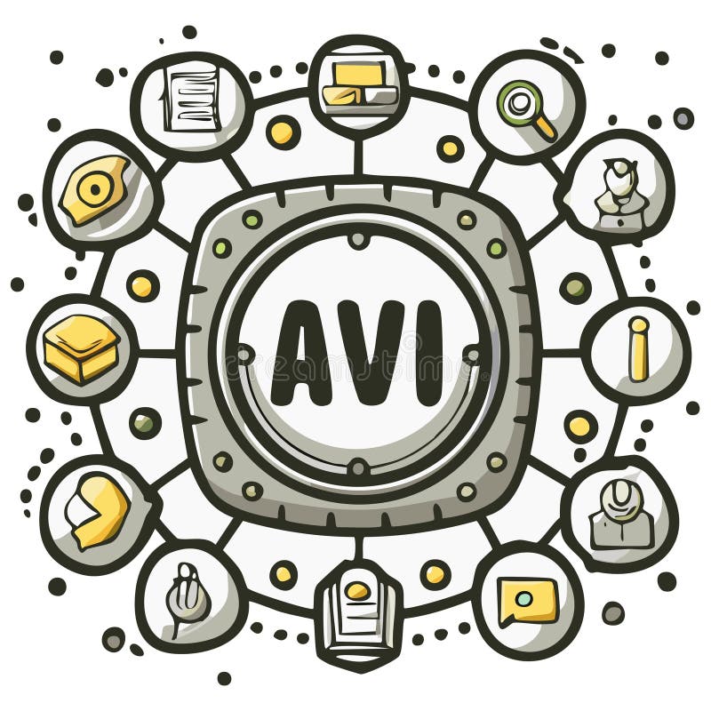 Industrial Network Structure Featuring Documents and Data Icons with ...