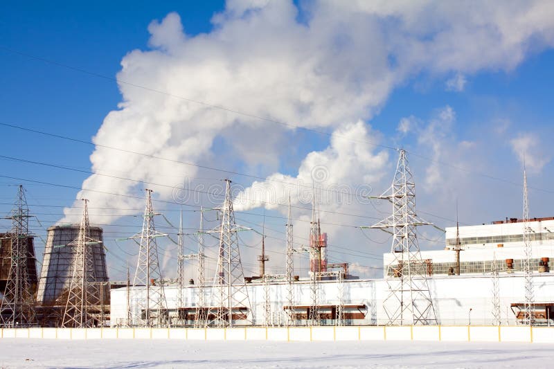 Factory in the winter stock photo. Image of factory, carbon - 12882316