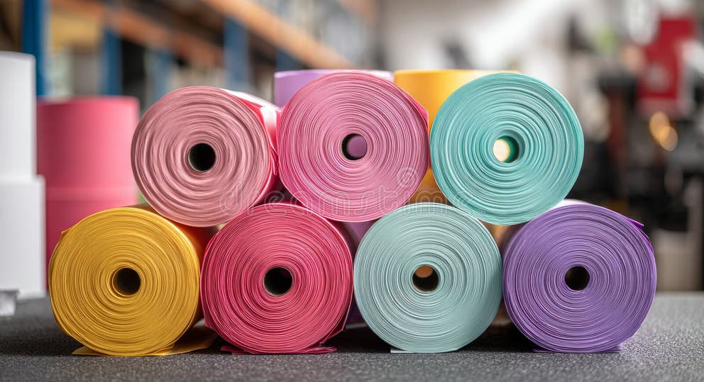 An Industrial Offset Printing Press, Complete with Colorful Rollers, is ...