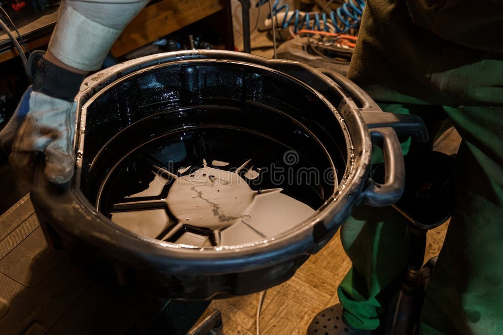 Industrial Oil Collection in Workshop Setting Stock Image - Image of ...