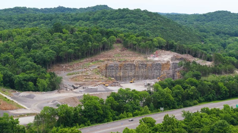 Industrial Open-pit Mining Site with Limestone Quarry at Mountain ...