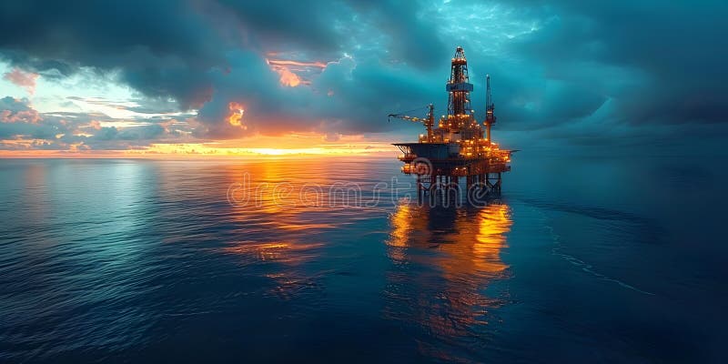 Industrial Operations: Offshore Oil Extraction on a Drilling Rig ...