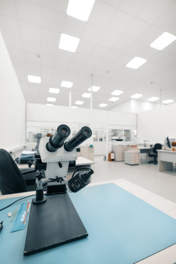 Industrial Optical Microscope. Workplace for Quality Control of ...