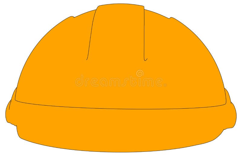 Industrial Orange Hard Hat. Front View Stock Vector - Illustration of ...
