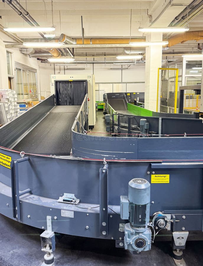 Conveyor System in a Modern Manufacturing Facility Operating Under ...