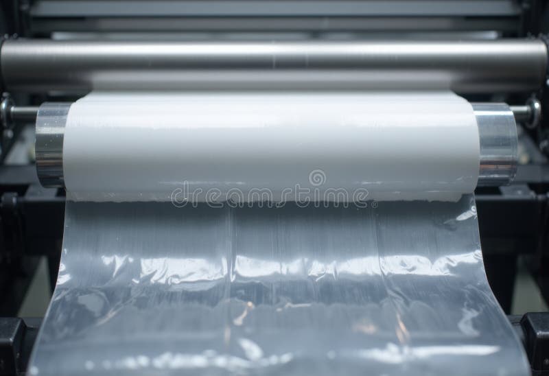 Industrial Packaging Machine Producing Clear Plastic Film Rolls Stock ...