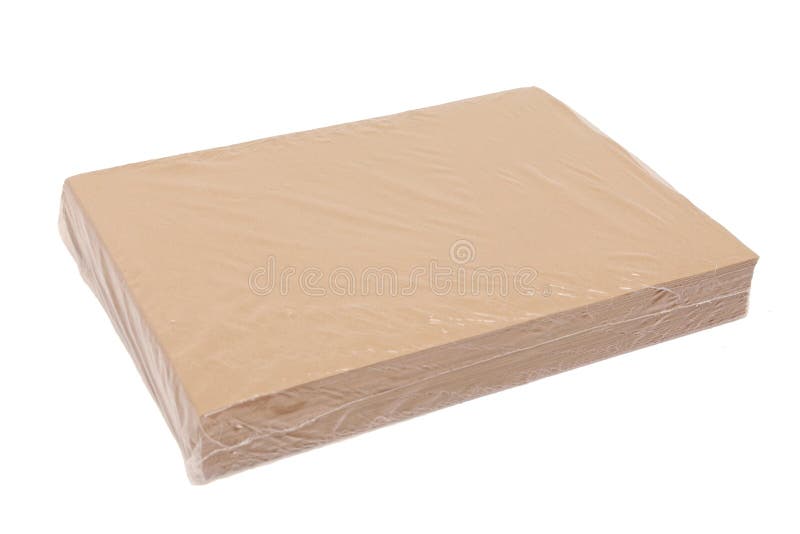 Industrial Packet of Paper Sheets in Plastic Wrapping Stock Photo ...