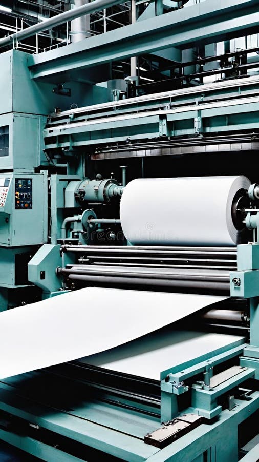 Industrial Paper Manufacturing Machine with Large Rollers Stock ...