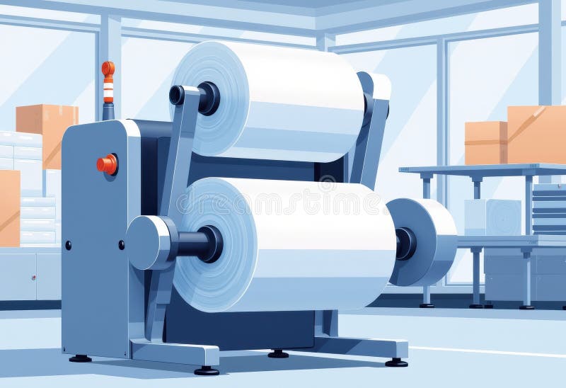 Industrial Paper Roll Machine Modern Workspace Stock Photos - Free ...