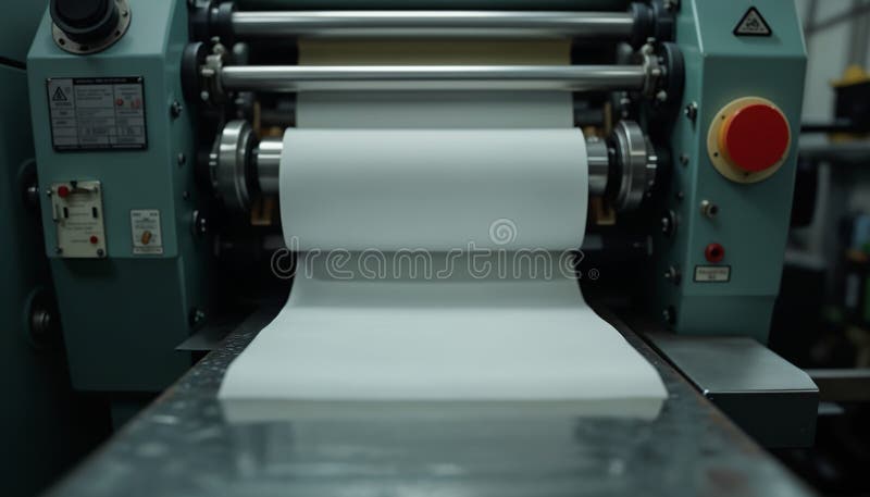 Industrial Paper Roll Machine in Operation Stock Illustration ...